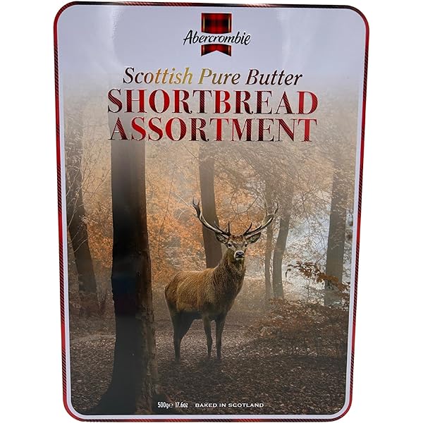 Abercrombie Pure Butter Scottish Shortbread Xmas Party Tin Stag Scotla ...